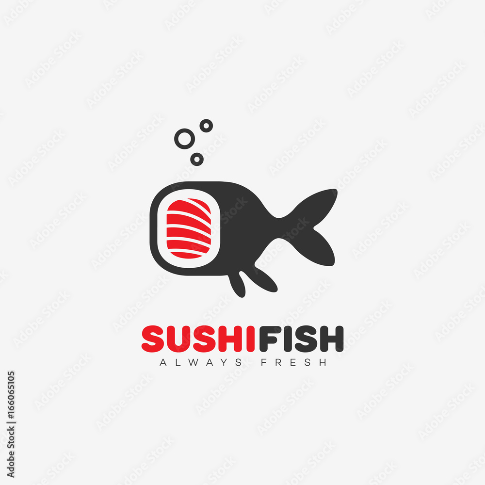 Sushi fish logo Stock Vector | Adobe Stock