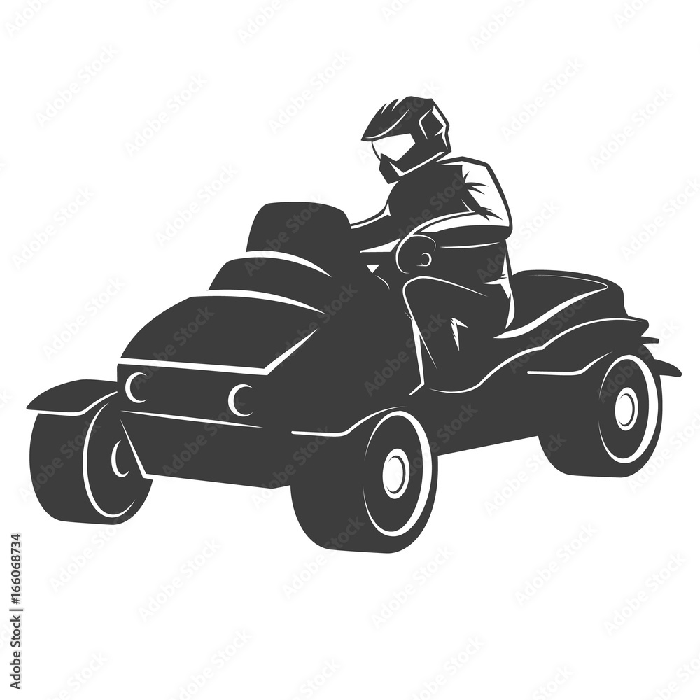 Quad bike illustration isolated on white background. Design element for ...