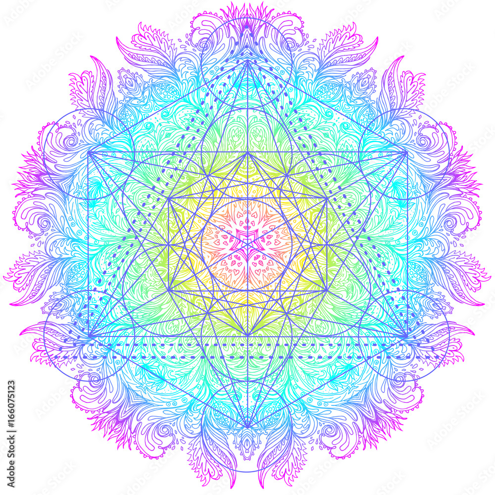 Sacred Geometry Cube Pattern
