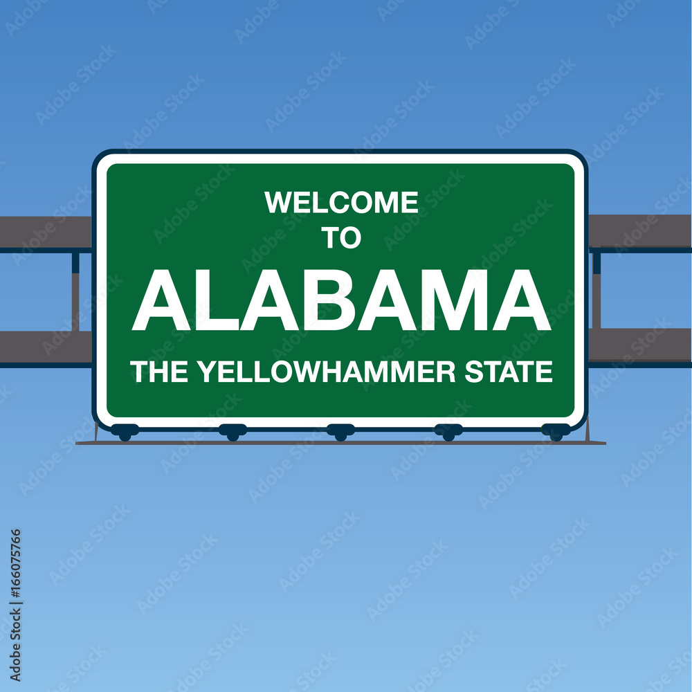 Vector - Welcome to Alabama the Beautiful Interstate Highway overpass ...