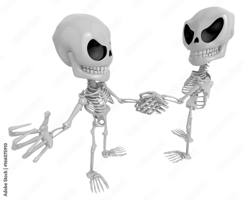 3D Skeleton Mascot is Competitors will shake the false divide each ...