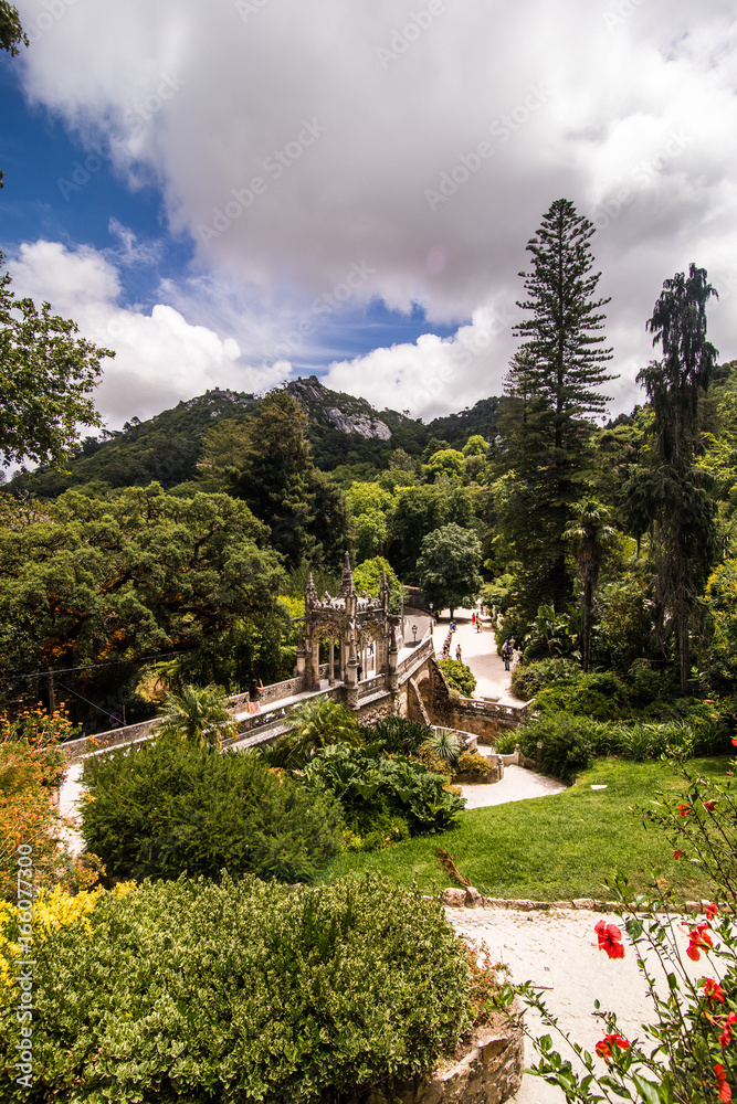 castle Quinta da Regaleira in Sintra, Portugal. Quinta da Regaleira ...