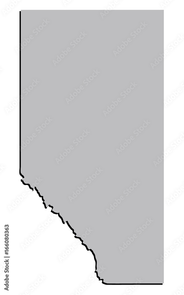 3D Stylised Vector Alberta, Canada Territory Map Grey Stock Vector ...