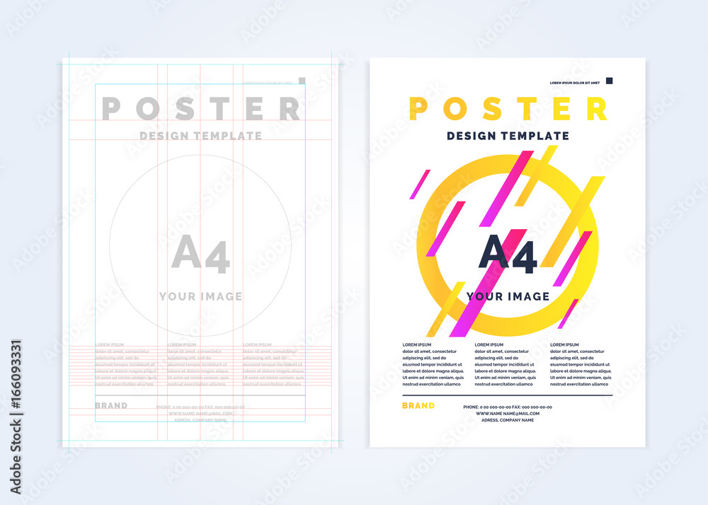 Brochure template for business, modern journal. Grid the baseline of ...