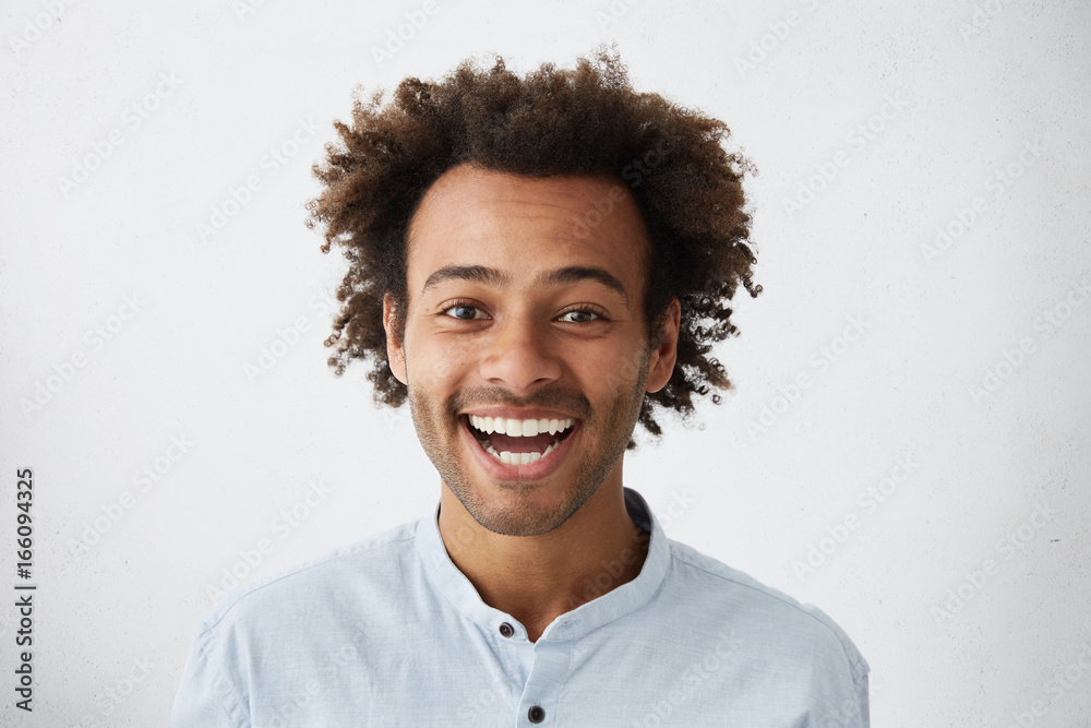 Positive human facial expressions. Stuido portrait of happy cheerful ...