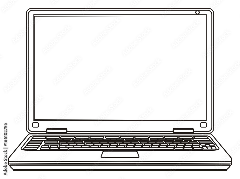 Computer, laptop, cartoon, illustration, technology, technology ...