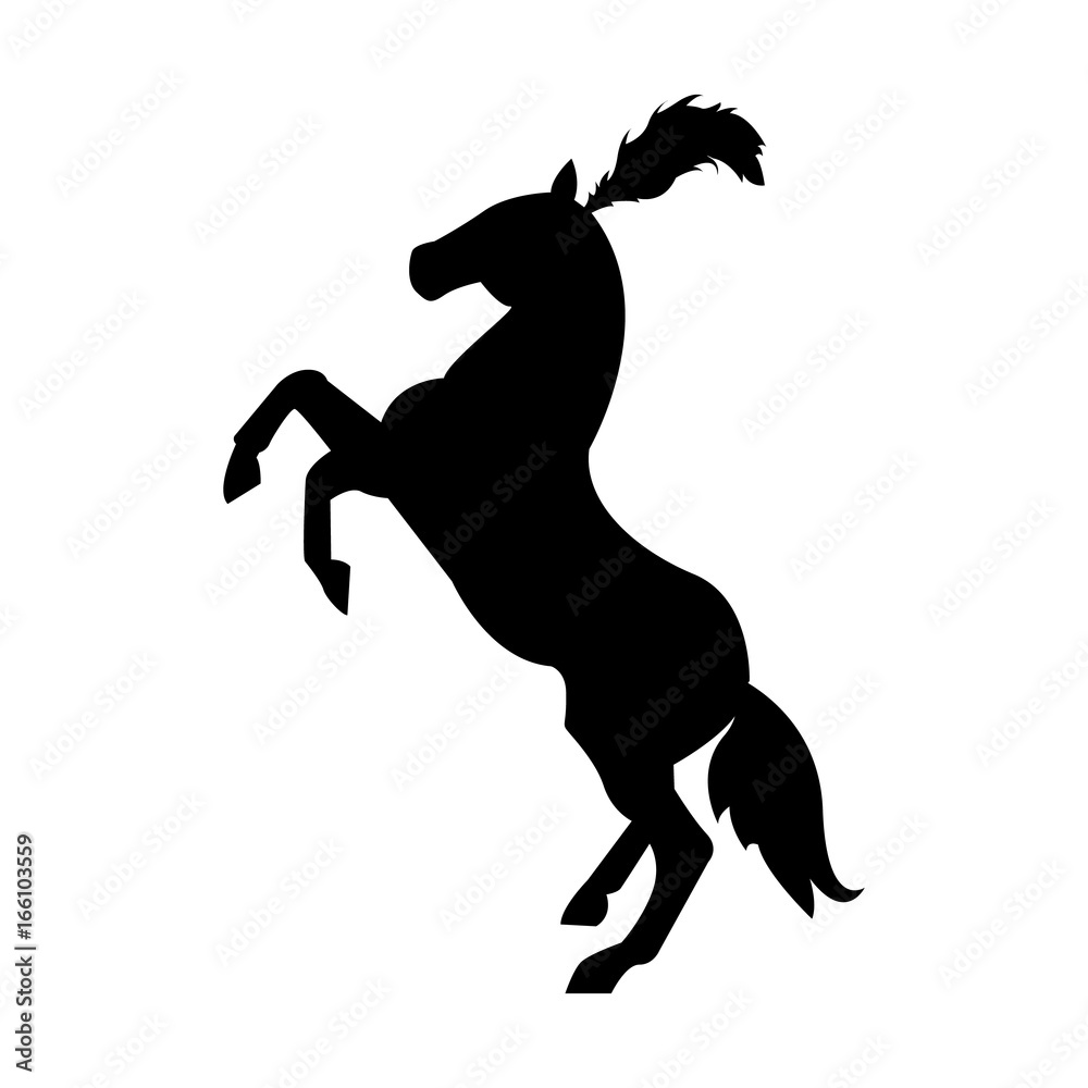 Circus horse silhouette with feathers on head, horse logo badge Stock ...