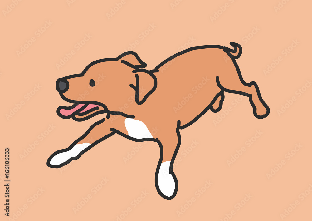 Cute Dog Cartoon. hand drawn. line drawing. vector illustration. Stock ...