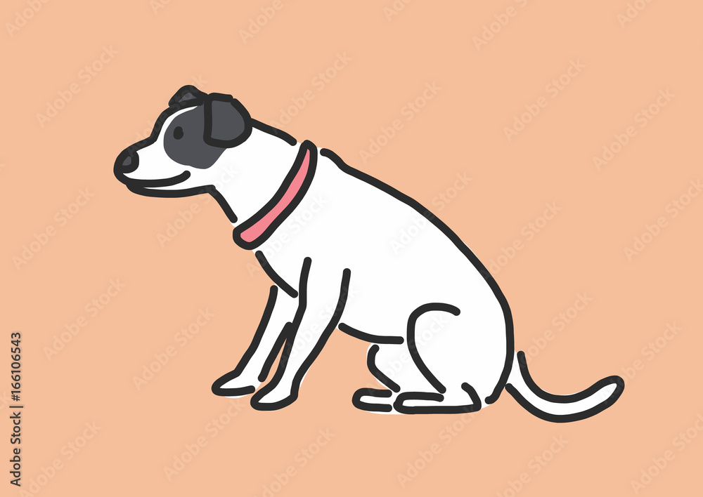 Cute Dog Cartoon. hand drawn. line drawing. vector illustration. Stock ...