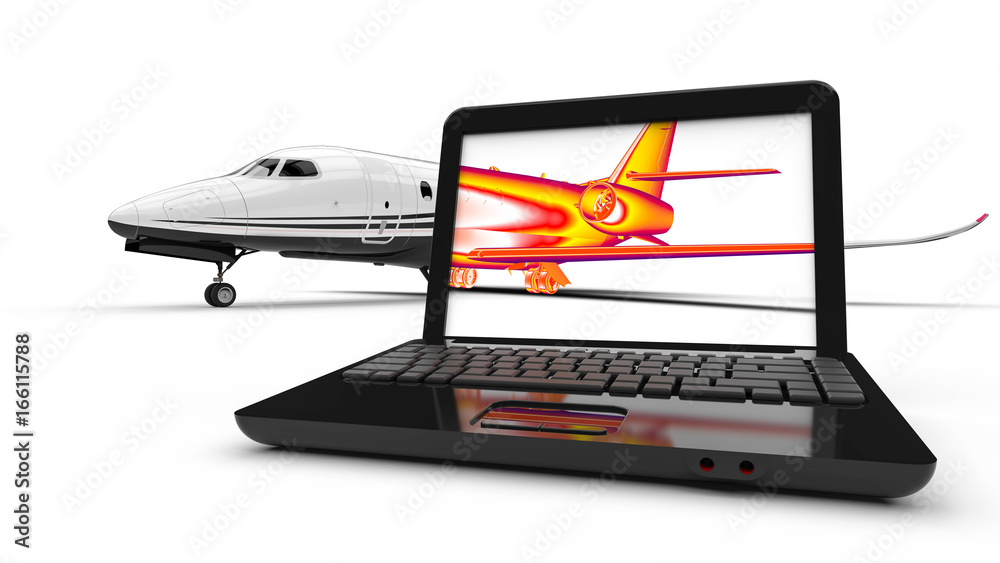 Infrared Jet Plane / 3D render image representing an luxury jet in ...