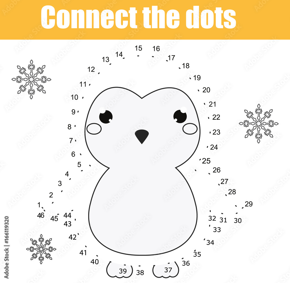 Connect the dots by numbers children educational game. Printable ...