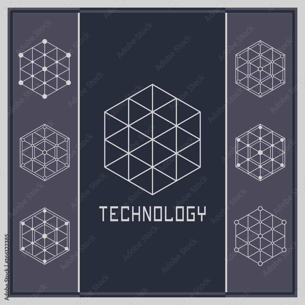 Technology card template. Technology and science logo. Futuristic ...