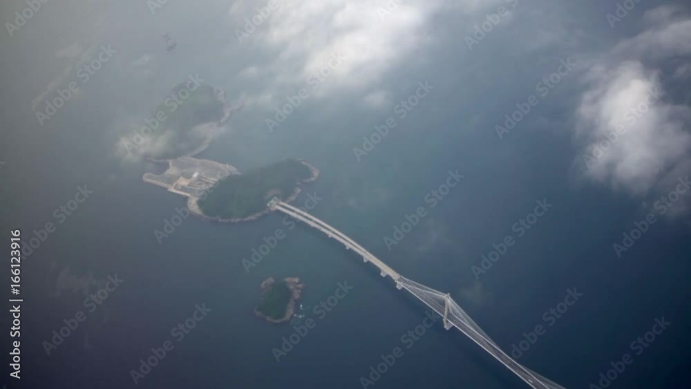 4K Aerial View Of The Famous Gwangandaegyo Bridge From Above With ...
