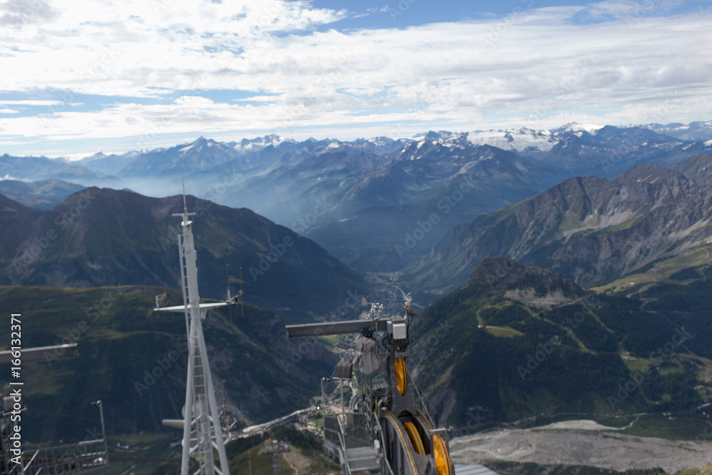 Spectacular view to Mount Blanc massif from 360 degree observation ...