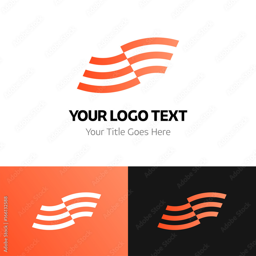 Flag with waves logo template. Logo branding for your new corporate ...