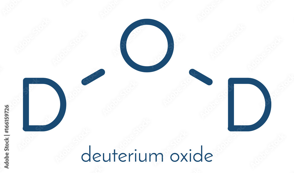 Deuterium oxide (heavy water) molecule. Skeletal formula. Stock Vector ...