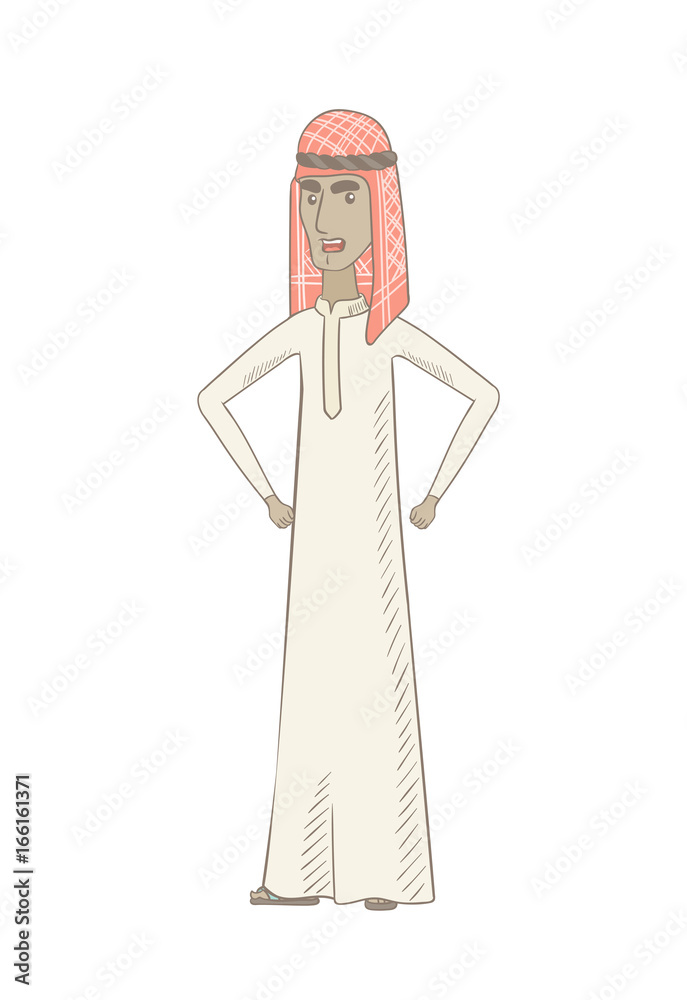 Young muslim angry man screaming. Stock Vector | Adobe Stock
