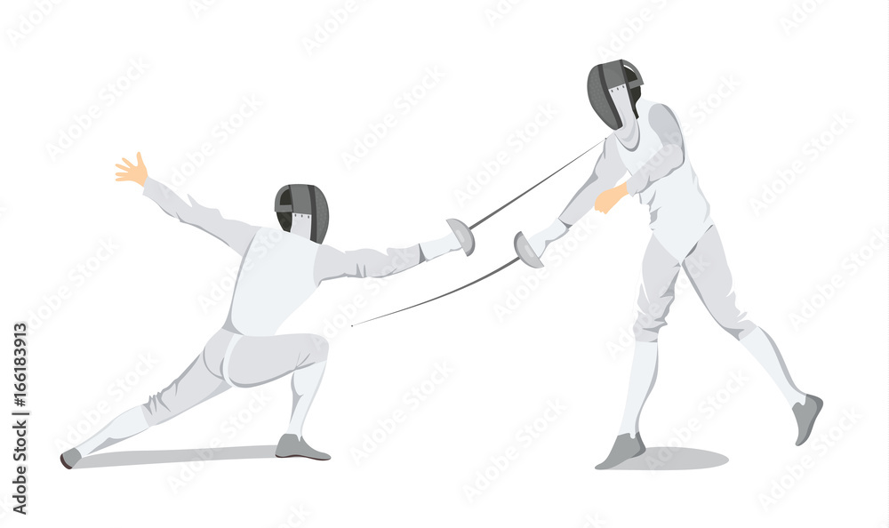 Fencing move illustration. Stock Vector | Adobe Stock