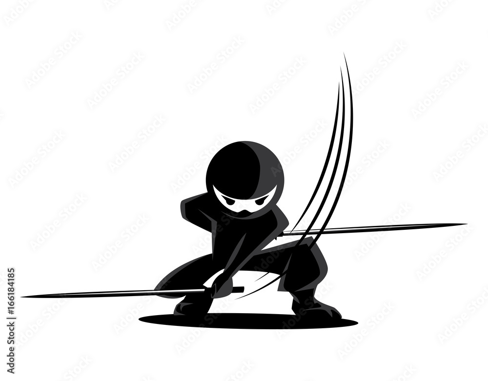 Ninja Samurai Warrior Fighter Character Cartoon Martial Art Weapon ...