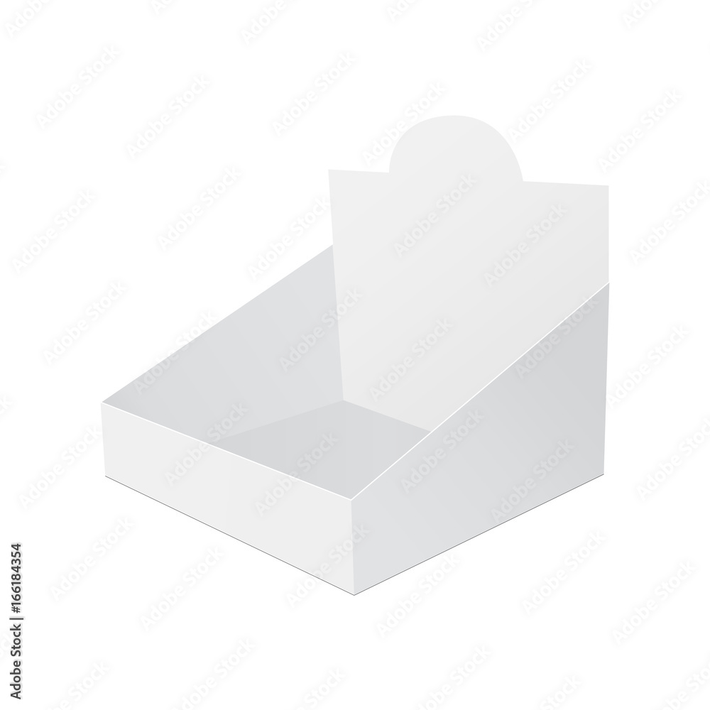 Cardboard display box mockup isolated on white background. Layout for ...