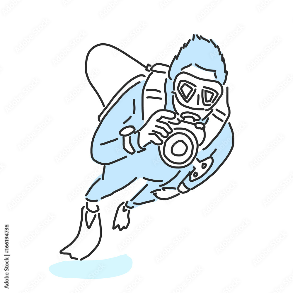 Scuba Diving Drawing