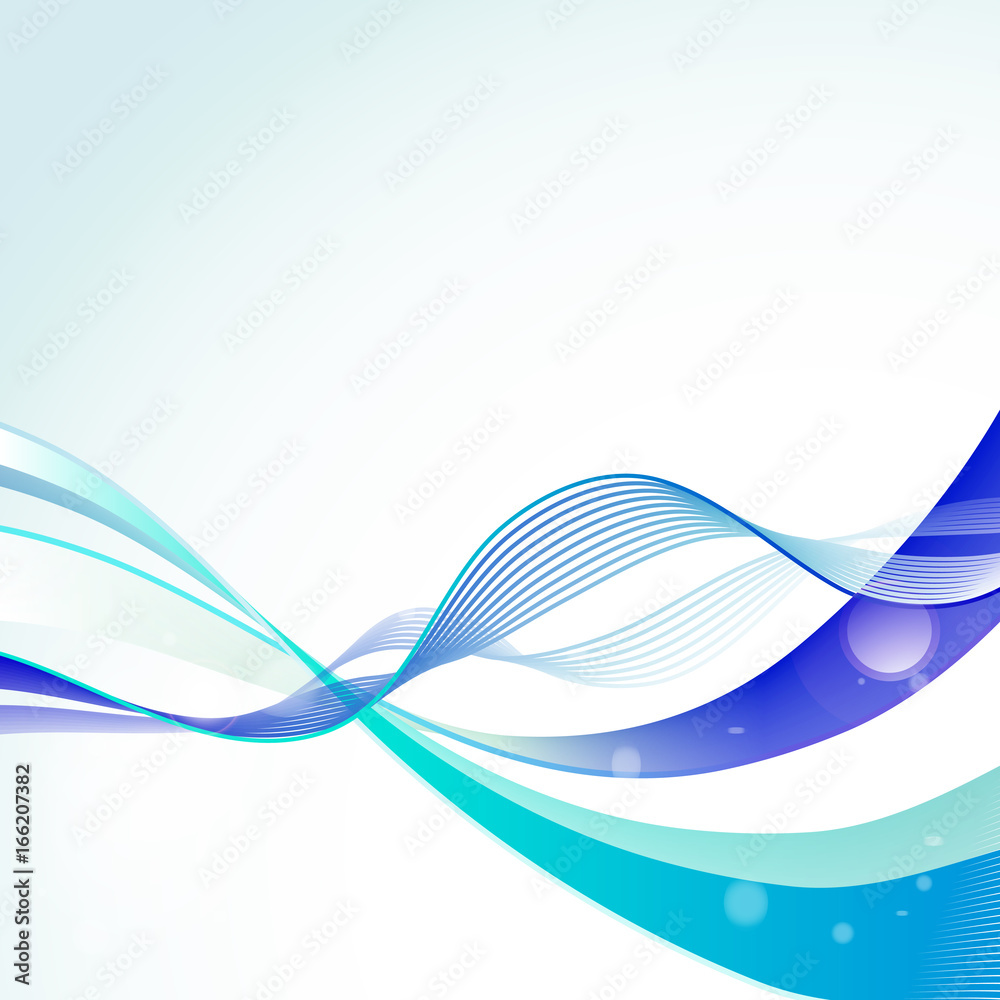 abstract blue waves, lines, on a white Stock Vector | Adobe Stock