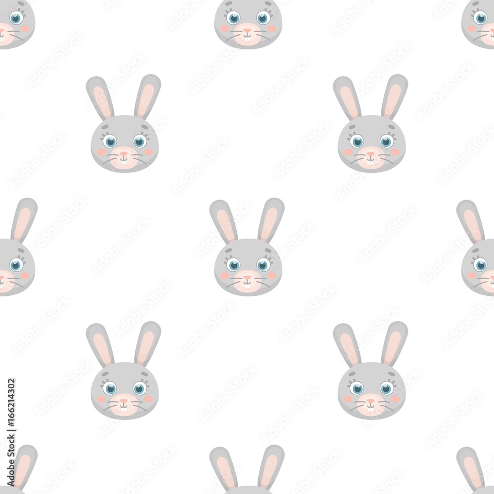 Rabbit muzzle icon in cartoon style isolated on white background ...