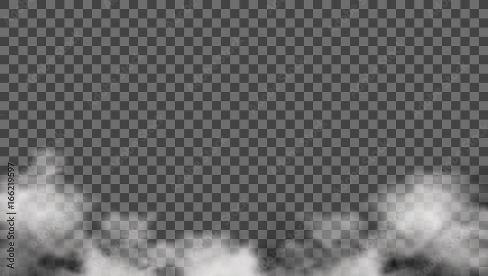 Realistic Smoke On Transparent Background Stock Vector | Adobe Stock