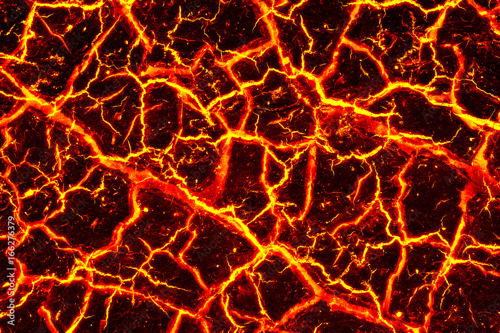 heat red cracked ground texture after eruption volcano Stock ...