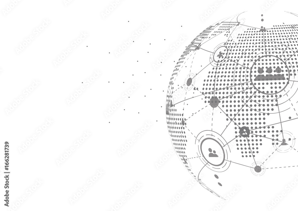 Global network connection. World map point and line composition concept ...