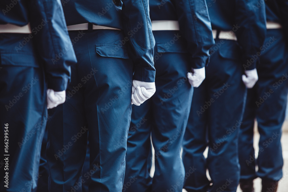 military men in blue dress uniform stand at attention Stock Photo ...