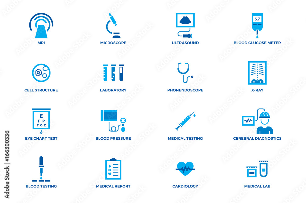 Medical Diagnostic Vector Icon Set Stock Vector | Adobe Stock