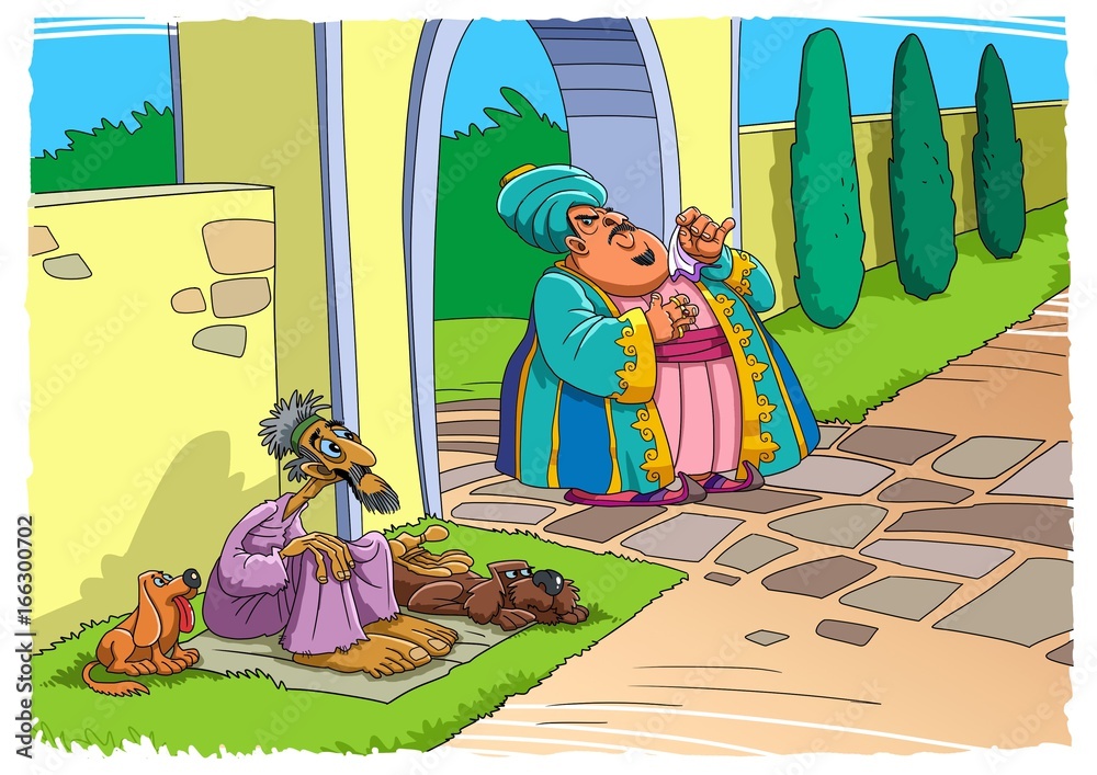 The parable of the rich man and Lazarus Stock Illustration | Adobe Stock The parable of the rich man and Lazarus Stock Illustration | Adobe Stock