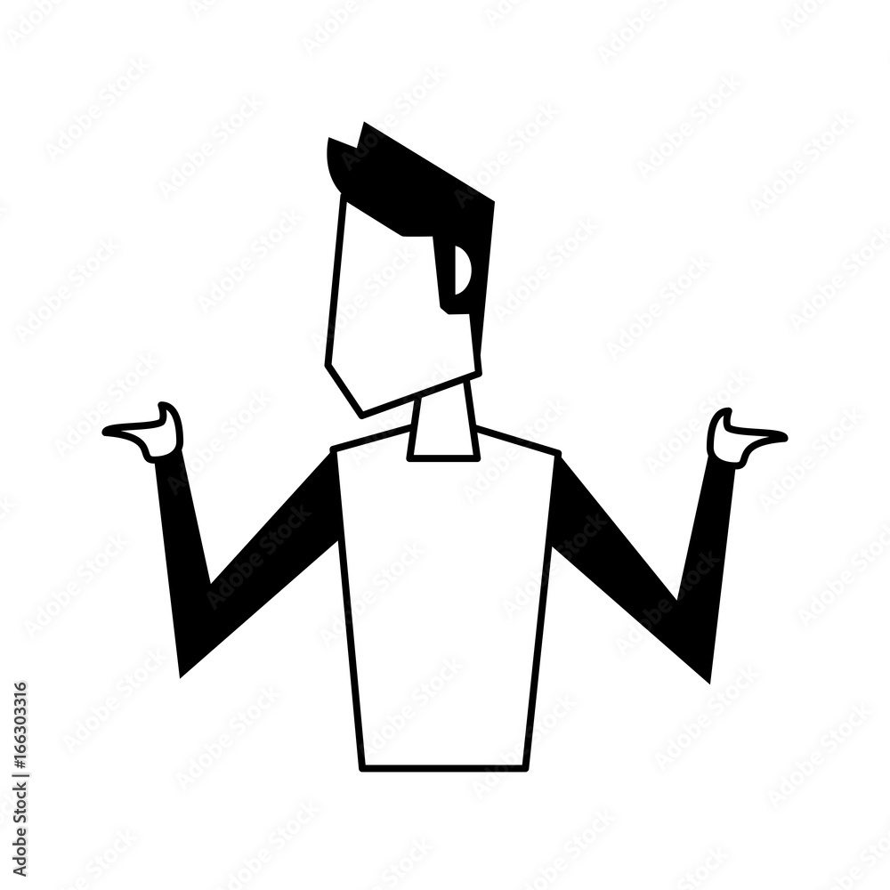 man talking and moving arms avatar icon image vector illustration ...