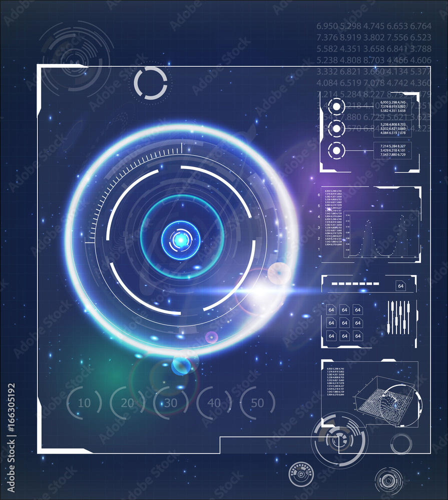 HUD UI for business app. Futuristic user interface HUD and Infographic elements. Abstract ...
