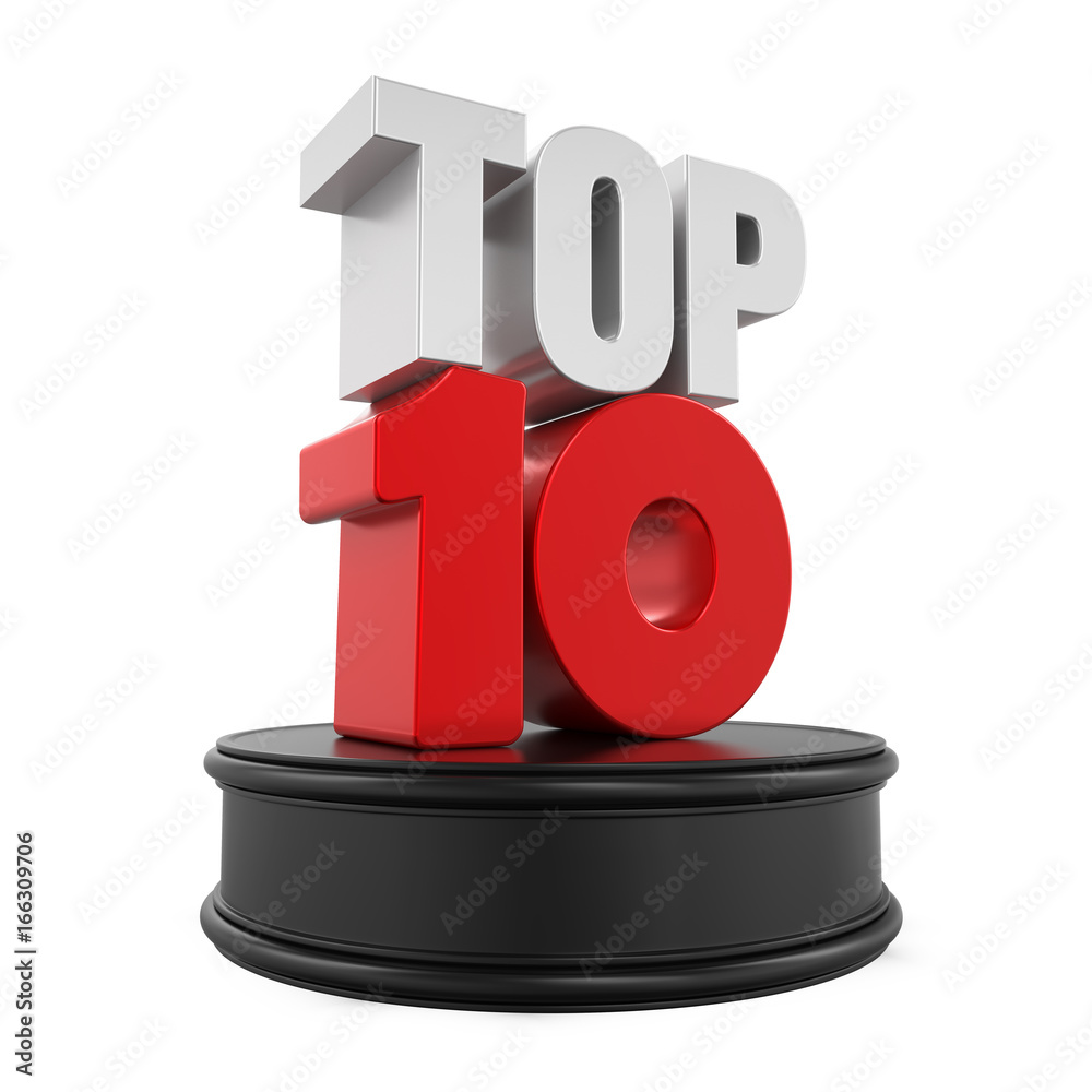 Top 10 on Podium Isolated Stock Illustration | Adobe Stock