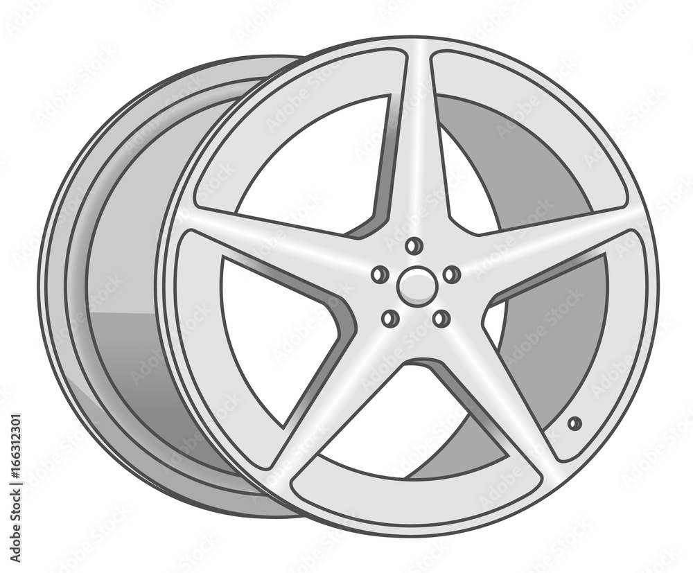 Five spoke wheel Stock Vector | Adobe Stock