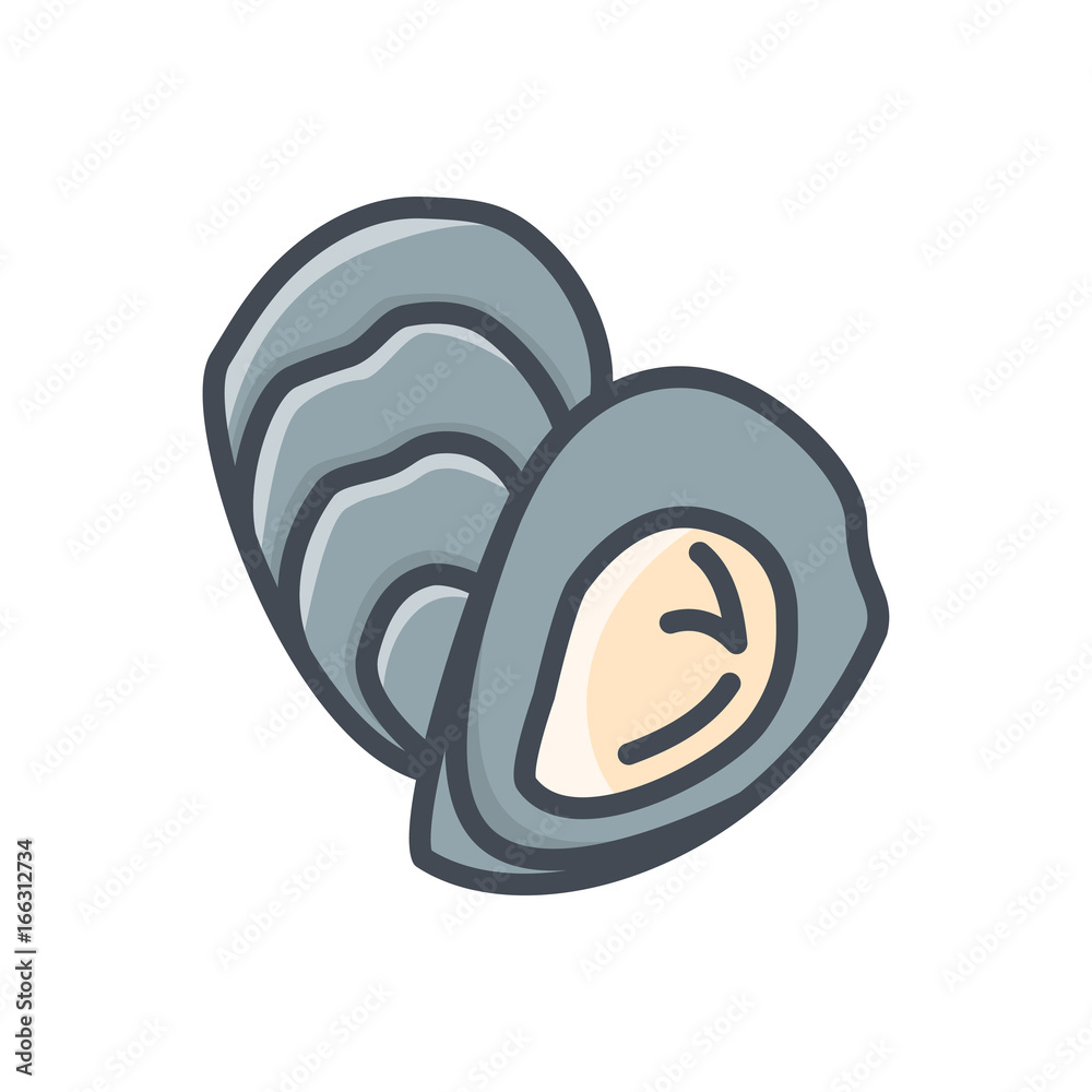 Seafood Food colored icon oyster Stock Vector | Adobe Stock