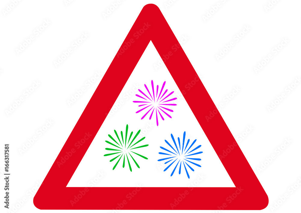 Schild Achtung Feuerwerk Stock-Vektorgrafik | Adobe Stock