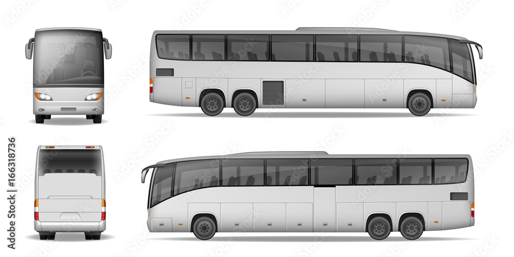 Coach bus isolated on white background. Travel Passenger Bus for ...