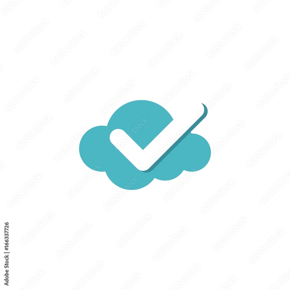 cloud check mark icon vector logo Stock Vector | Adobe Stock