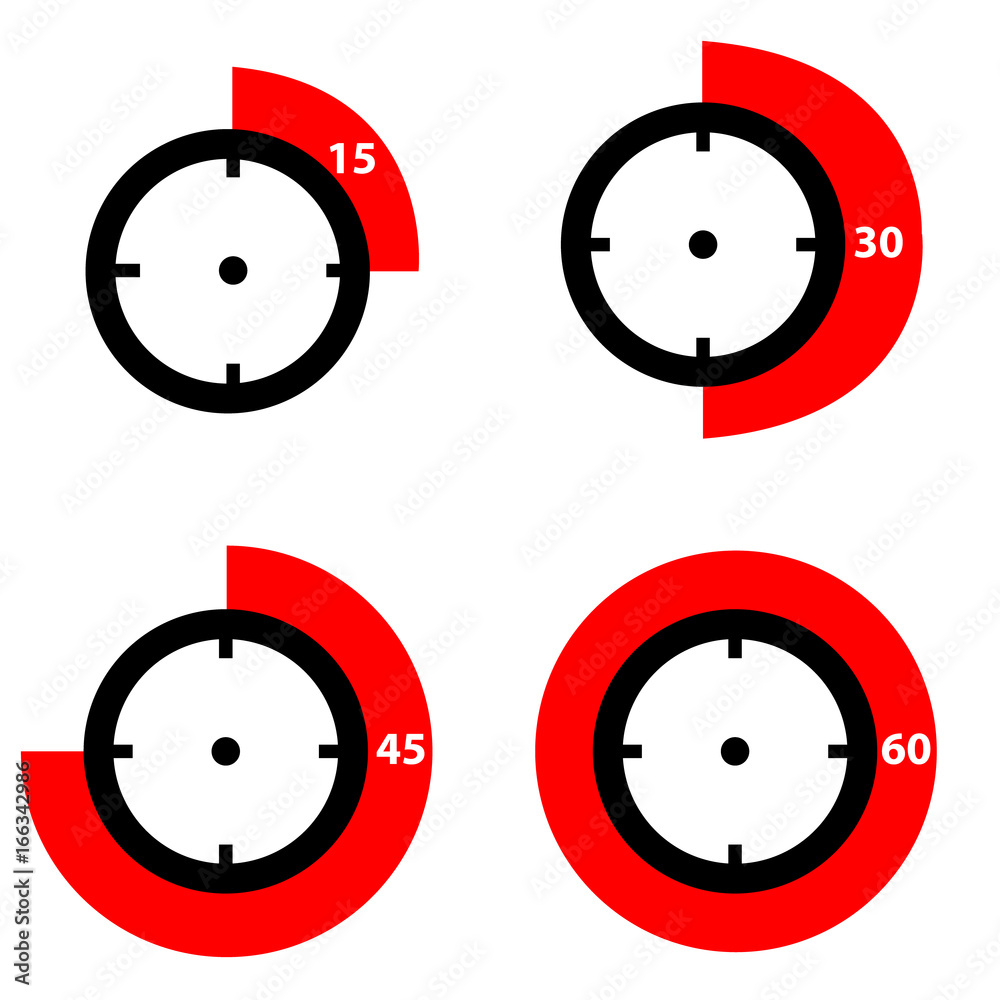 Timer icons isolated on white background Stock Vector | Adobe Stock
