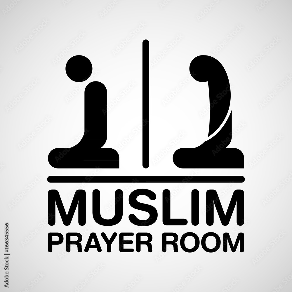 MUSLIM PRAYER ROOM sign vector illustrator Stock Vector | Adobe Stock