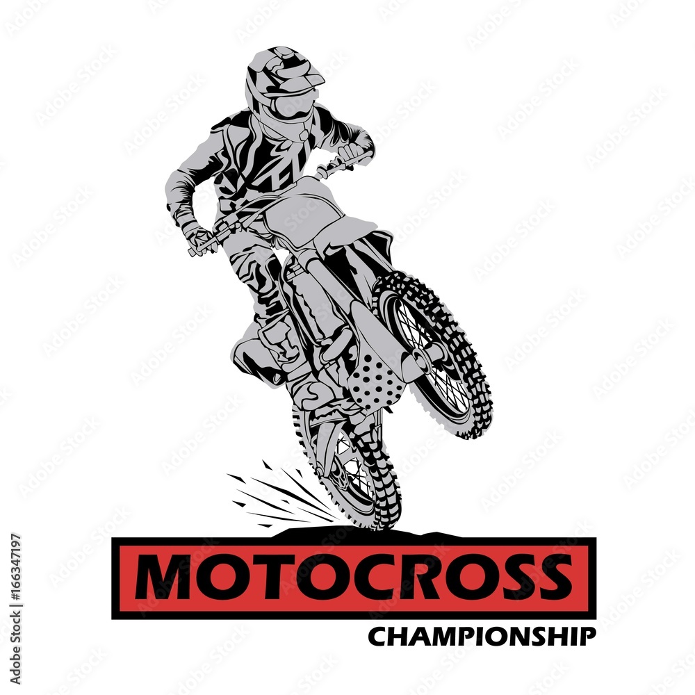 motocross rider badge logo design vector illustration Stock Vector ...
