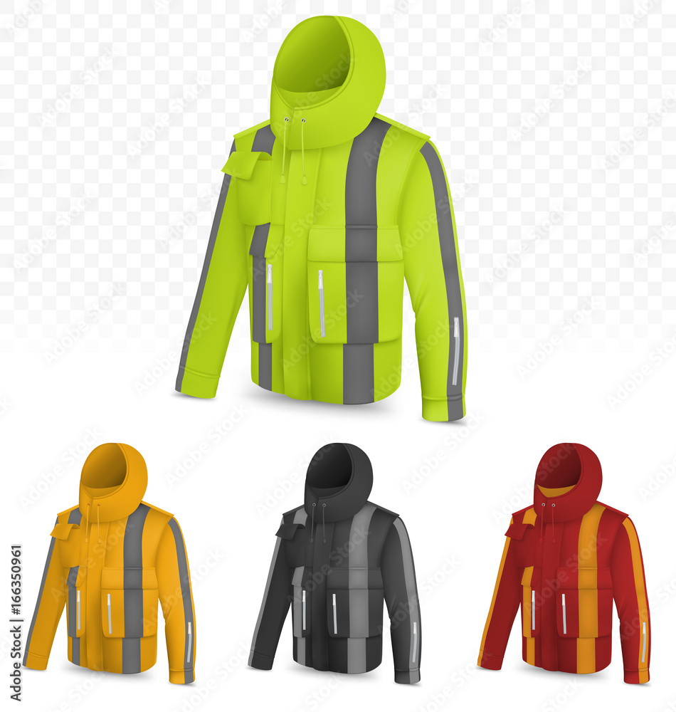 Reflective jacket isolated on transparent background Stock Vector ...