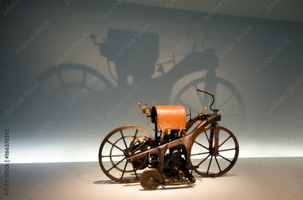 Reitwagen Daimler 1885. The first motocycle Stock Photo | Adobe Stock