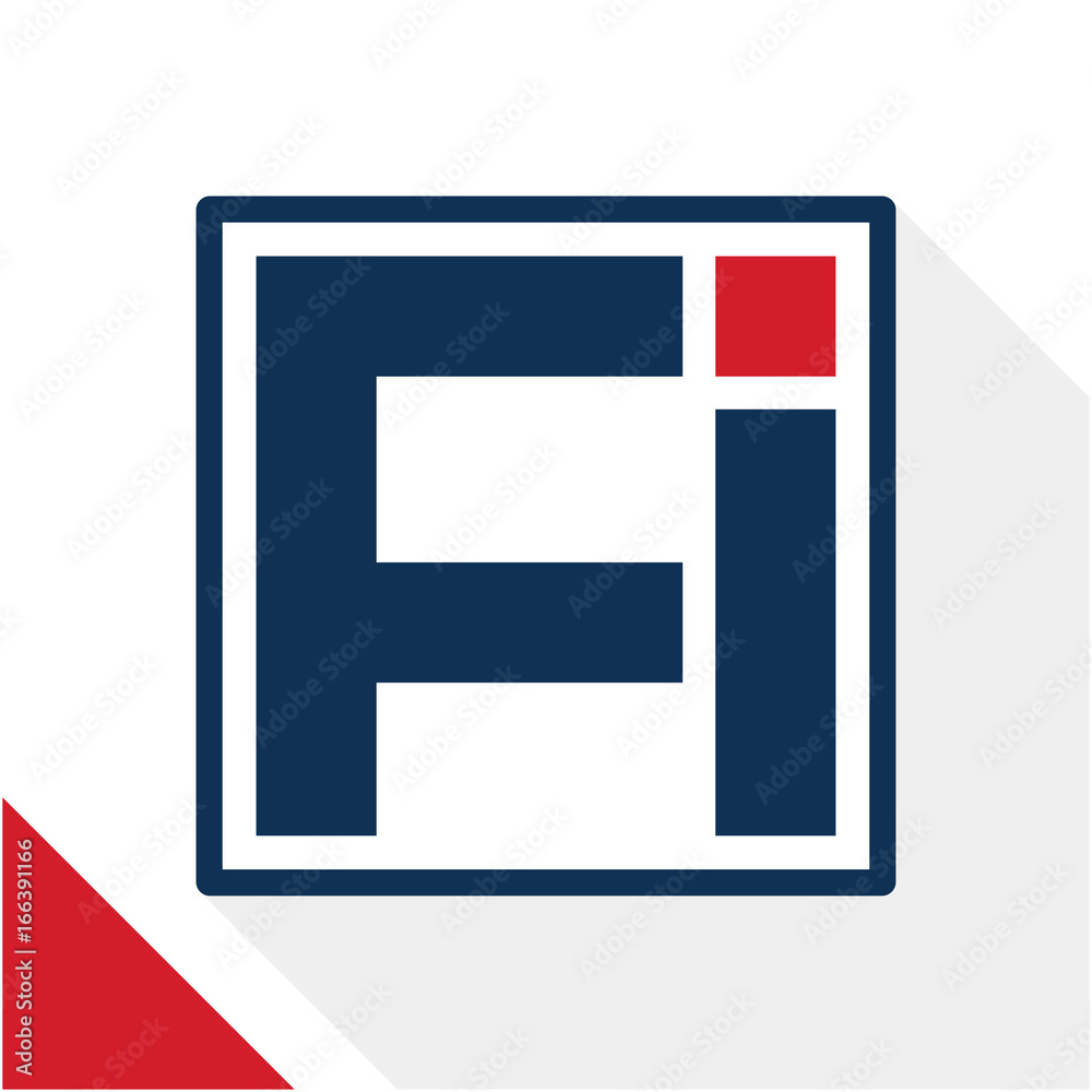 Icon logo initials square shape with a combination of the letters F and ...