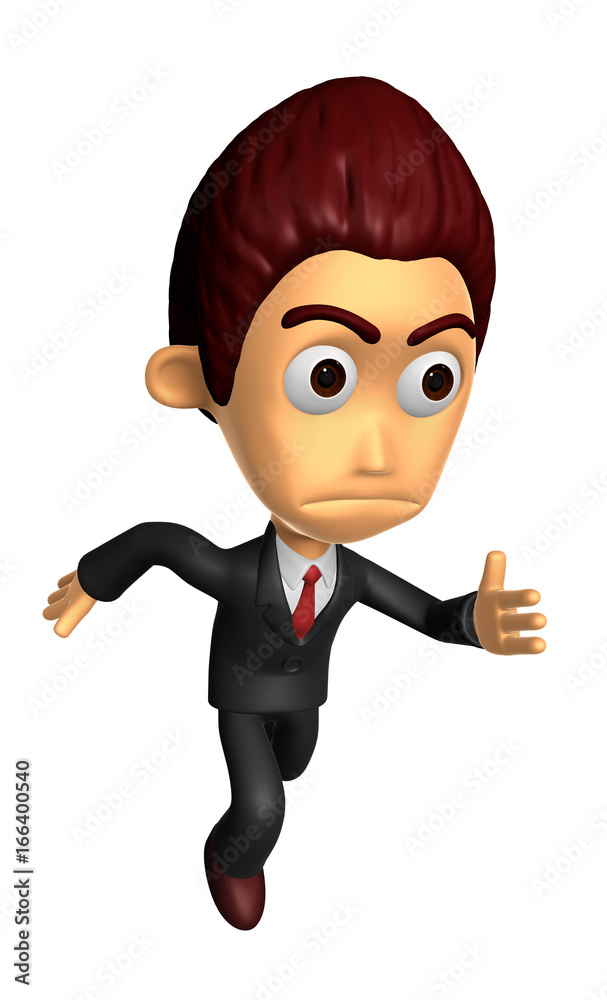 3D Business man character couples on Running. Work and Job Character ...