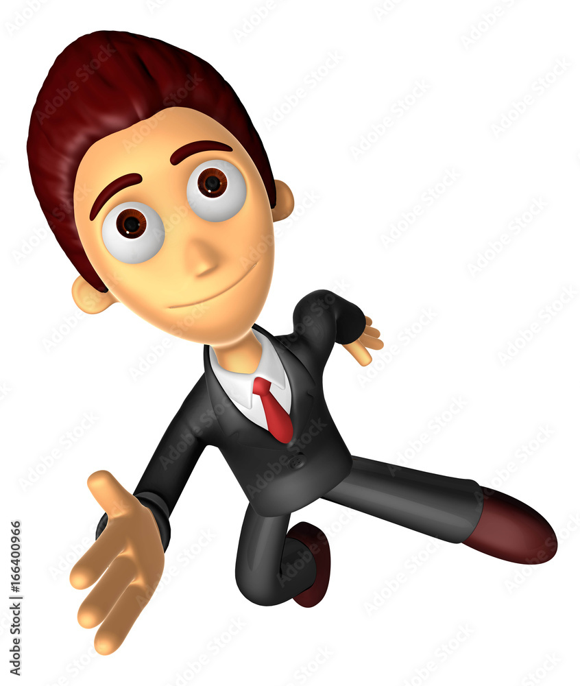 3D Business man character on powerfully Running. Work and Job Character ...