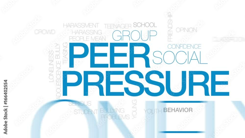 Peer pressure animated word cloud, text design animation. Kinetic ...